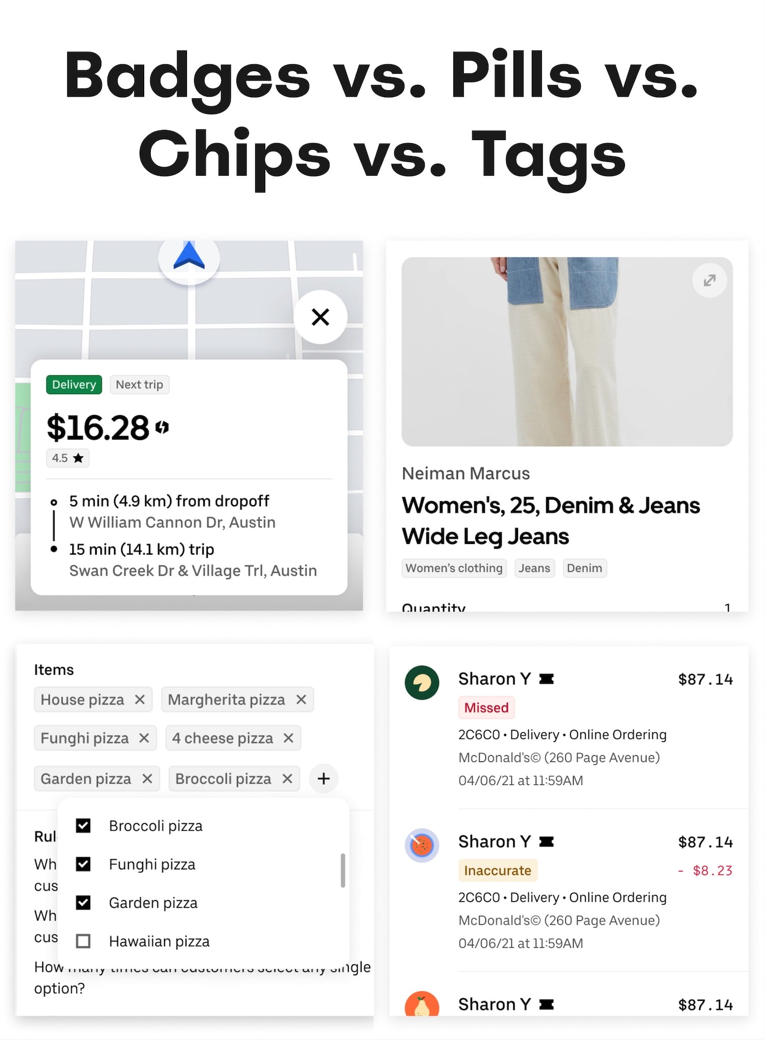 Badges vs. Pills vs. Chips vs. Tags – Smart Interface Design Patterns